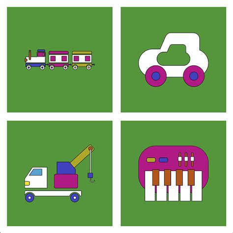 مجموعة من ألعاب الأطفال في أيقونات Flet على لون Vector Ai Eps Uidownload