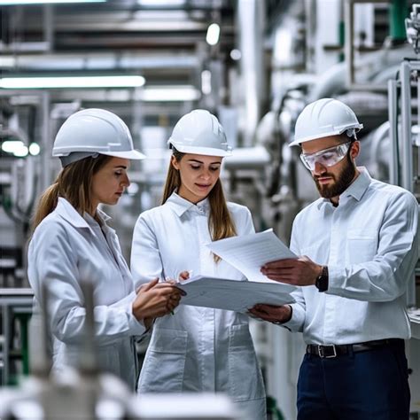 Quality Assurance Teams Conducting Audits In A Factory Premium Ai