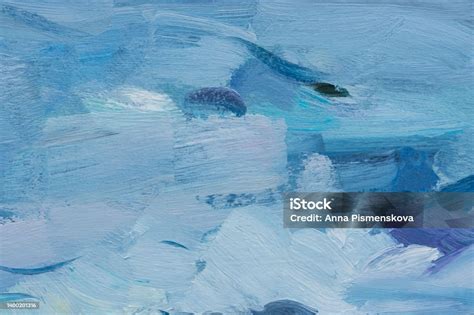 블루 배경 오일 페인트 아름다운 브러시 스트로크 클로즈업 0명에 대한 스톡 사진 및 기타 이미지 0명 겨울 계절 Istock