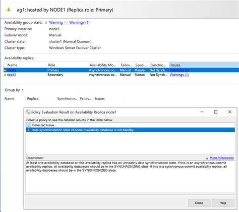 Is It Normal To See Warnings In The Availability Group Dashboard For An