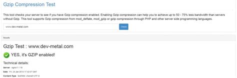 Test GZIP Compression Of Your Server Easily Dev Metal