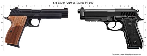Sig Sauer P210 Vs Taurus Pt 100 Size Comparison Handgun Hero