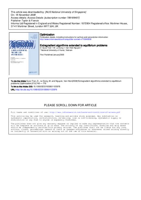 Pdf Extragradient Algorithms Extended To Equilibrium Problems¶