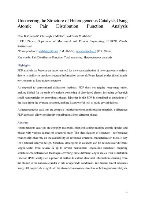 Pdf Uncovering The Structure Of Heterogeneous Catalysts Using Atomic Pair Distribution