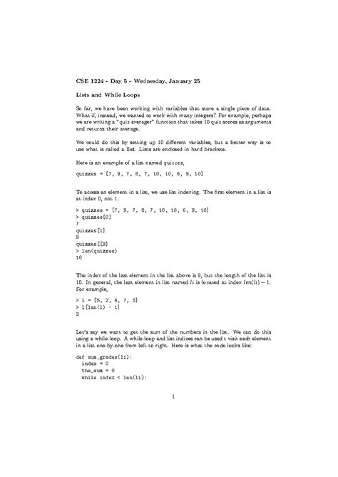 1224 day 5 lists 2 cse 1224 day 5 wednesday january 25 lists and