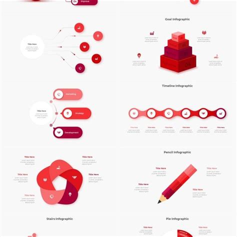 红色圆形结构图并列关系信息图表ppt元素素材infographic Red Ppt元素 【ovo图库】