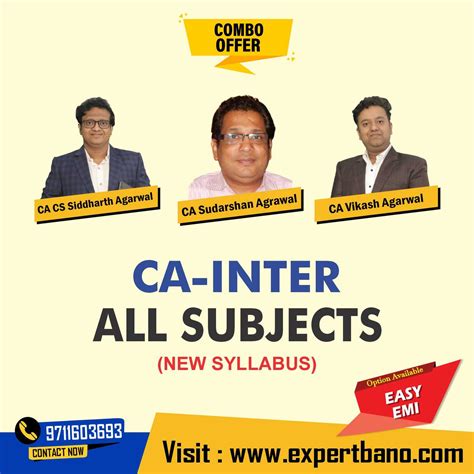 Ca Inter Group 1 All Subjects Combo By Ca Cs Siddharth Agarwal Ca Sudarshan Agrawal Ca Vikash