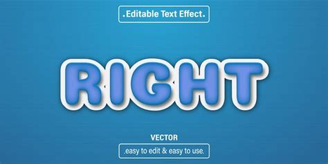premium vector right text effect editable text style