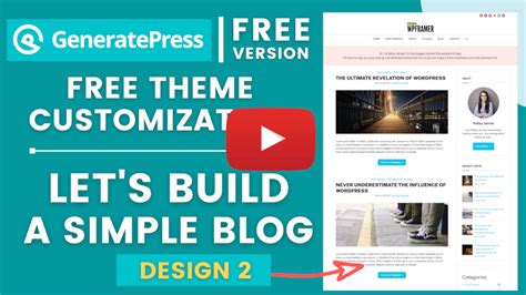 Generatepress Free Tutorial Build A Simple Blog Design 2 Wpframer