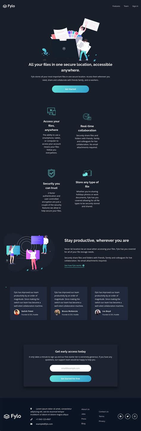 Frontend Mentor Responsive Dark Theme Landing Page Built Using Css