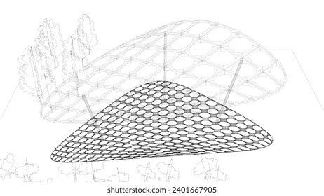 D Illustration Parametric Pavilion Stock Illustration Shutterstock