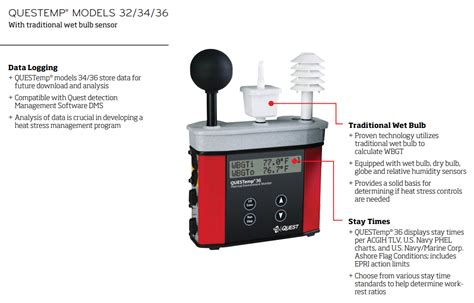 TSI Quest QUESTemp 32 34 36 Area Heat Stress Monitors Keison Products