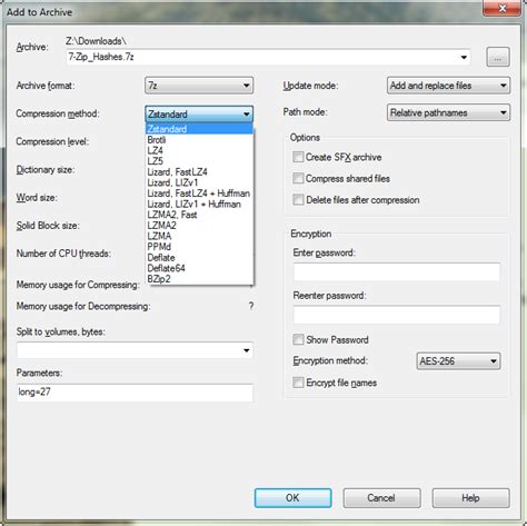 Github Mcmilk7 Zip Zstd 7 Zip With Support For Brotli Fast Lzma2 Lizard Lz4 Lz5 And