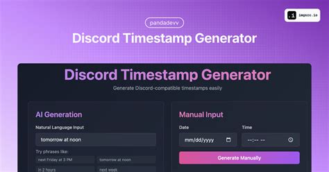 Discord Timestamp Generator