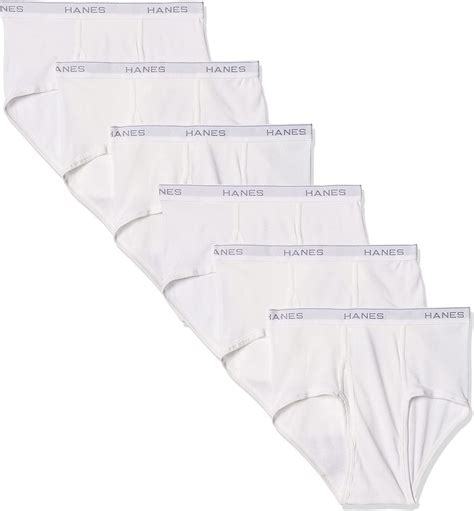 Hanes Mens 6 Pack Freshiq Tagless Cotton Brief White Small