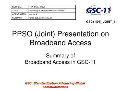 Ppt Ppso Joint Presentation On Broadband Access Powerpoint Presentation Id 4680494
