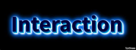 Interaction 3D With Blue Glow Text Effect Generator