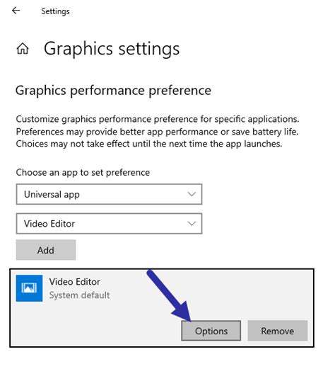Graphics Settings Windows