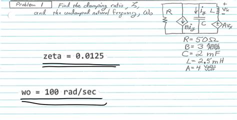 Calculating The Damping Ratio Zeta And The Undamped Natural Frequency Omega 0