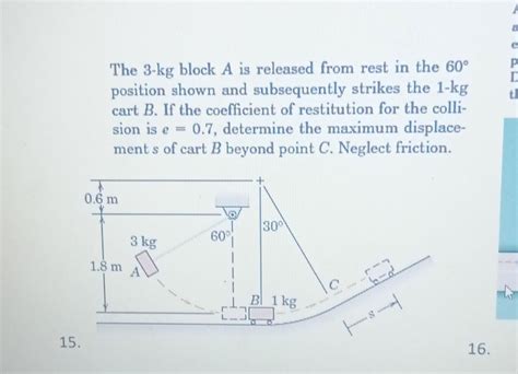 Solved The 3 Kg Block A Is Released From Rest In The 60 Chegg Com