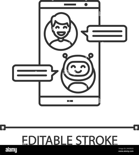 Support Chatbot Linear Icon Thin Line Illustration Messenger Bot