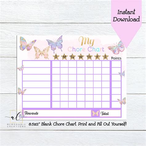 Printable Monthly Chart