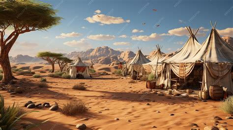 Premium Ai Image Dubai Desert Camp Bedouin Tent Nomad Tent Bedouin