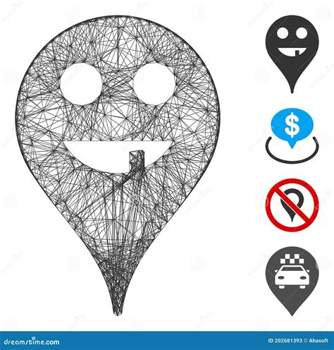 Network Toothless Smiley Map Marker Vector Mesh 202681393