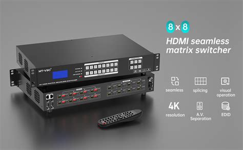 Mt Viki 4k 8x8 Seamless Hdmi Matrix 2x4 Video Wall Processor 3x2 Rackmount