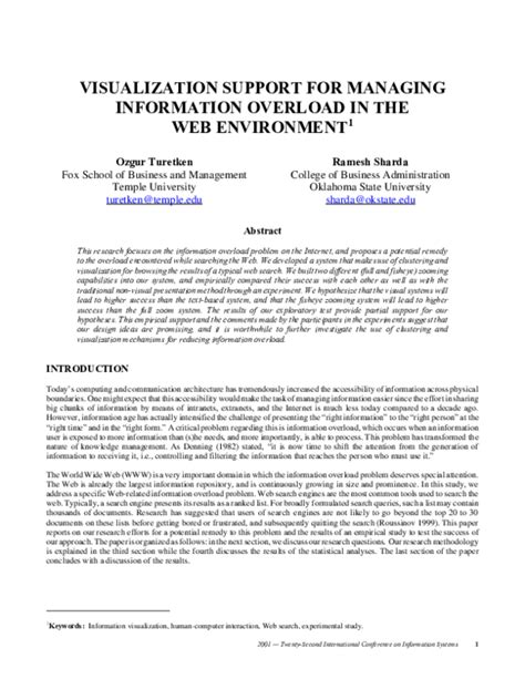 Pdf Visualization Support For Managing Information Overload In The Web Environment