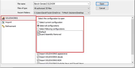 Import Hidden Components Into Solidworks Composer