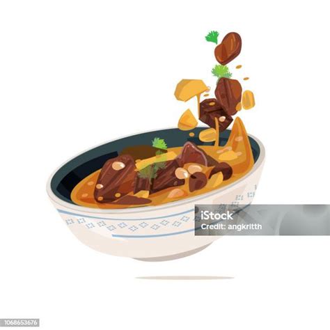 종류 Curyy 그릇에 제공 됩니다 전통적인 태국 음식 개념입니다 크리에이 티브 위치벡터 수프에 대한 스톡 벡터 아트 및 기타 이미지 Istock