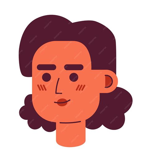 웃는 여성 히스패닉 성인 2d ⁇ 터 아바타 일러스트레이션 행복한 여성 라틴 아메리카 만화 캐릭터 얼굴 초상화 곱슬 머리카락 여성 평평한 색상 사용자 프로필 이미지