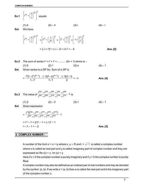Complex Numbers Class 11 Notes For Iit Jee