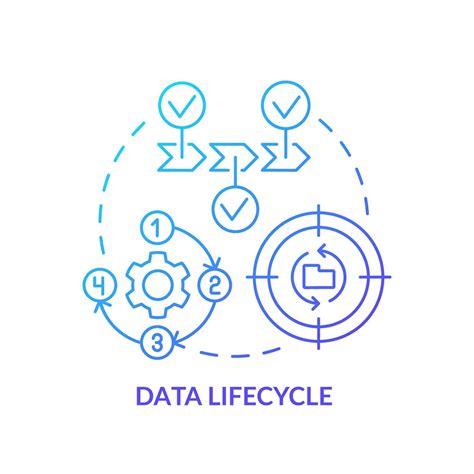 Data Lifecycle Blue Gradient Concept Icon Information Usage Stages Phases Of Database Process