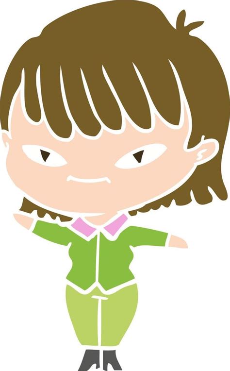 Flat Color Style Cartoon Woman 12132307 Vector Art At Vecteezy