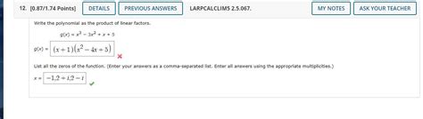 solved write the polynomial as the product of linear
