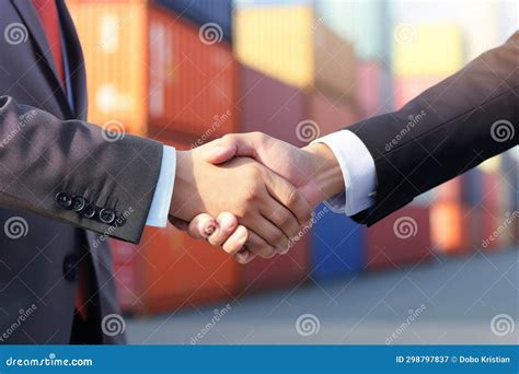 Businessman Handshake In Port Stock Illustration Illustration Of Agreements Partnership