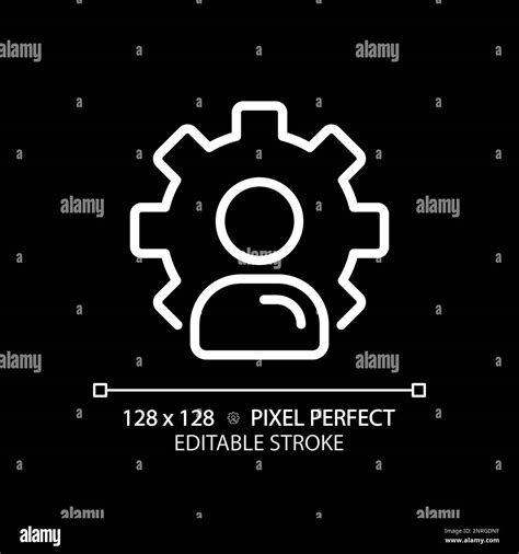 Account Settings Pixel Perfect White Linear Icon For Dark Theme Stock Vector Image And Art Alamy