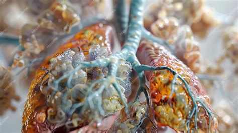 Premium Photo A Detailed 3d Model Illustrating Pneumonia In Smokers