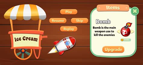 casual game ui menu popups with buttons and game assets 4249425 vector