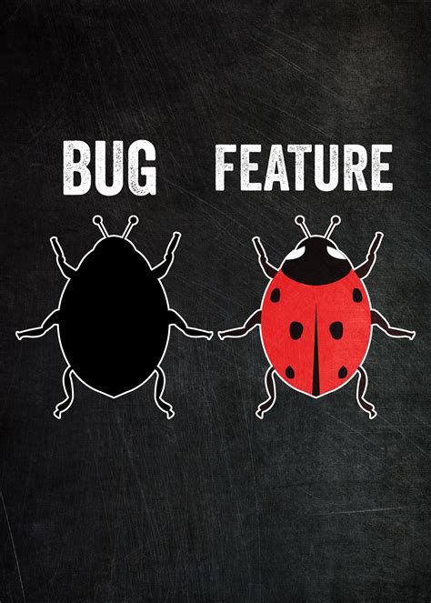 Bug And Feature Funny Wall Art For Programmers Metal Poster Funny Wallpapers Software