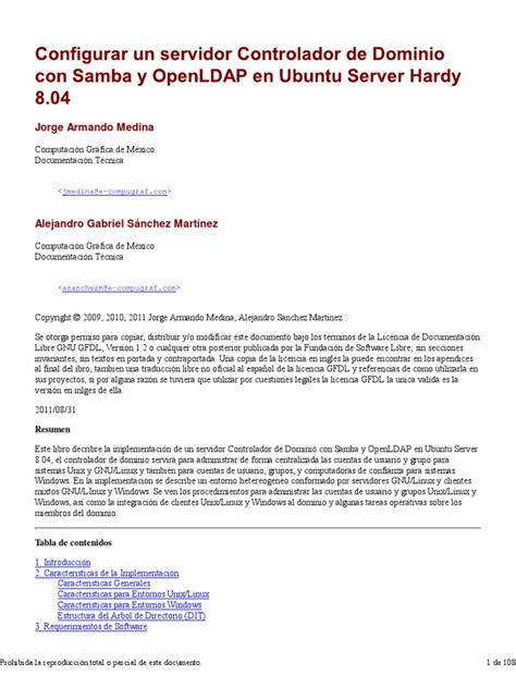 Configurar Un Servidor Controlador De Dominio Con Samba Y Openldap En Ubuntu Server Hardy 8