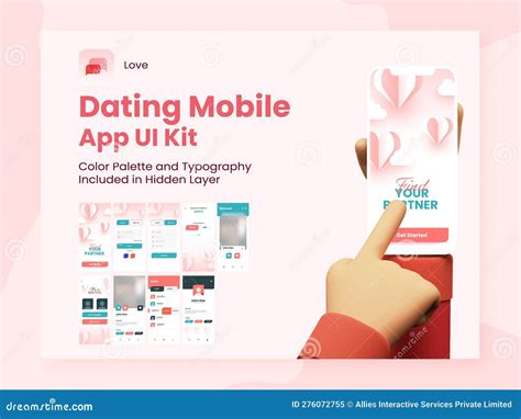 dating app ui kit for responsive mobile application or website with
