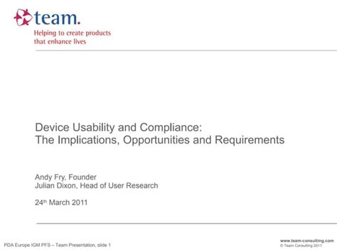 Device Usability And Compliance The Implications Opportunities And
