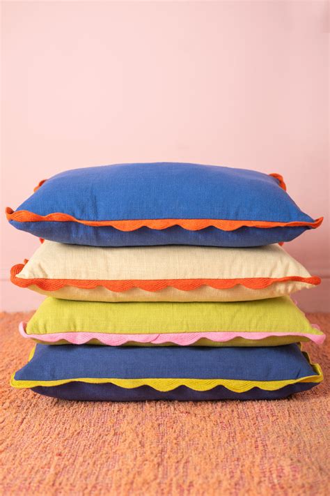Rectangular Block Colour Cotton Cushion Cover Ian Snow Ltd