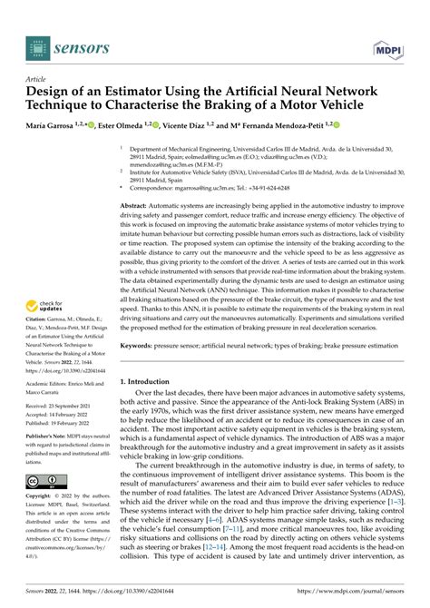 PDF Design Of An Estimator Using The Artificial Neural Network Technique To Characterise The