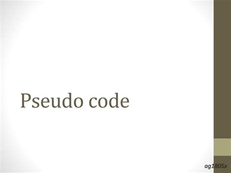 Pseudo Code Ppt