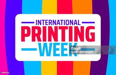 국제 인쇄 주간 배경 배너 또는 포스터 디자인 템플릿 매년 1 월에 관찰됩니다 휴일 컨셉 모든 템플릿 카드 포스터 플래카드 템플릿에 사용하십시오 인쇄 공장에 대한 스톡 벡터