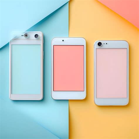 Premium Photo Three Smartphones With Different Colors On Them